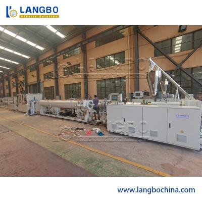 China PVC Plastic Double Pipe Extrusion Line with Conical Twin Screw Extruder, 16-800mm Diameter Range, 45-305kW Power for sale