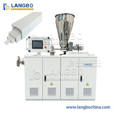China Conical Twin Screw Extruder PVC Profile Cable Trunk Making Machine 22KW 55KW for sale