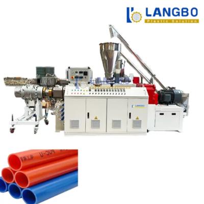 China Industrial PVC Pipe Production Line 16-63mm Double Belling Machine 37kW Extruder for sale