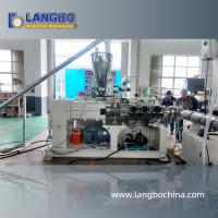 China PVC Profile Extrusion Line 600mm Max Width Conical Twin Screw Extruder PLC Control for sale