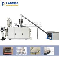 China CE Certified PVC Profile Extrusion Line with 37KW Conical Twin Screw Extruder, 100-400 kg/h Output Capacity for sale