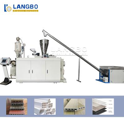China CE Certified PVC Profile Extrusion Line with 37KW Conical Twin Screw Extruder, 100-400 kg/h Output Capacity for sale