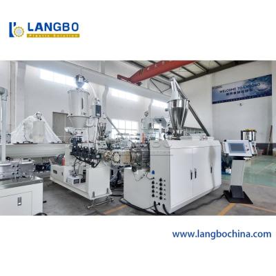 China PVC Profile Extrusion Machine 250KG/H Conical Twin Screw PLC Control System for sale