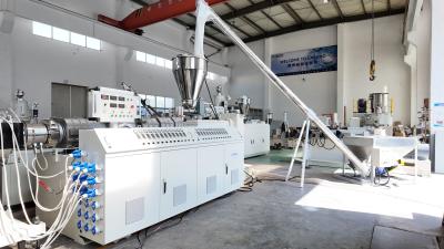 China Langbo Conical Twin Screw Plastic Extruder Machine PVC Pipe Profile Making Machine for sale