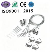 China Adjustable Panel Lighting One Set Steel Wire Rope Hanging Kit With Triangle Brackets for sale