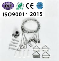 China Adjustable Panel Lighting One Set Steel Wire Rope Hanging Kit With Triangle Brackets for sale