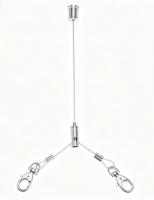 China Y Shape Adjustable Hanging Kit Brass Ceiling Cable Clip Steel Wire Rope Cable Gripper for Panel Lamp for sale