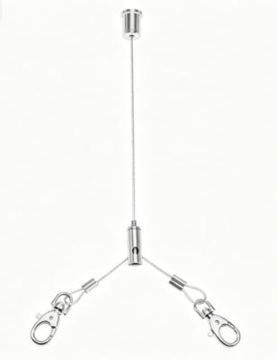 China Y Shape Adjustable Hanging Kit Brass Ceiling Cable Clip Steel Wire Rope Cable Gripper for Panel Lamp for sale