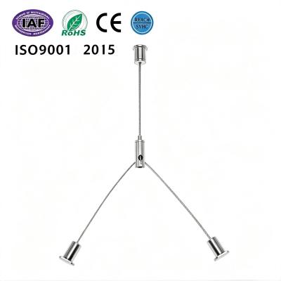 China Stainless Steel LED Panel Light Suspension Kit Adjustable Dual Point Support for sale