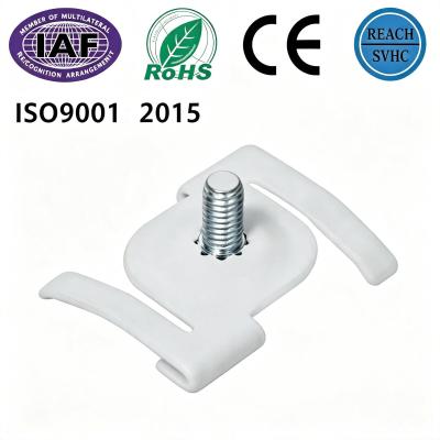 China White Powder Coated Profile Clamp Threaded Stud for Aluminum No Drilling Required for sale