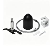 China Black Plastic Round Ceiling Canopy Adjustable Cable Gripper for Track Light for sale