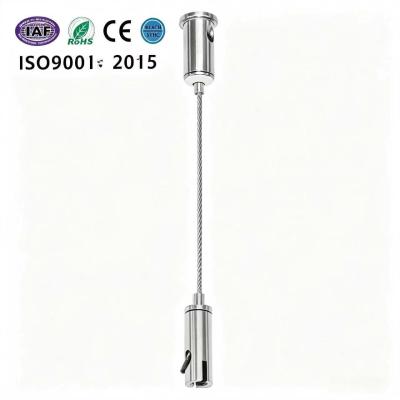 China Slotted Brass Cable Gripper Panel Light Suspension Kit with Stepless Adjustable Height for sale