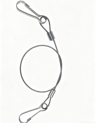 China 1.2mm 300mm Stainless 304 Safety Cable 32mm Stainless 304 Hooks for sale