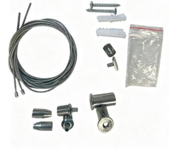 China 1.5mm PVC Coated Galvanized Steel Wire Rope With Bullet Shaped End Stops Suspension Cable for sale