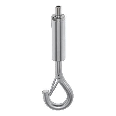 China Spring Hook Slotted Cable Gripper for 2.0mm 2.6mm Wire Rope Nickel Plated for sale