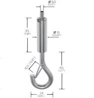China Spring Hook Slotted Cable Gripper for 2.0mm 2.6mm Wire Rope Nickel Plated for sale