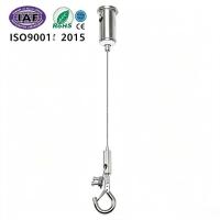 China Adjustable Stainless Steel Wire Rope Suspension Kit With Spring Hook For Pendant Lights for sale