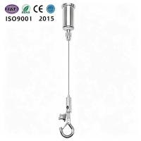China Adjustable Stainless Steel Wire Rope Suspension Kit With Spring Hook For Pendant Lights for sale