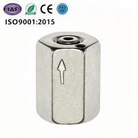 China Hex Cylinder Double-Hole One-Way Cable Gripper Nickel-Plated Copper for Light & Sign Hanging for sale