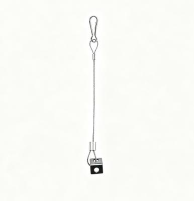 China Stainless Steel Anti-fall Wire Rope Assembly with L-shaped End Stop and Hook for Customized Size Lighting Accessories for sale