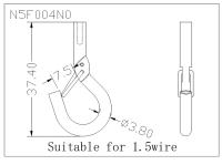 China Iron Spring Hook for 1.5mm Wire Rope with Customized Size and Easy Installation for Lighting Suspension for sale