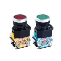 China Self-reset button switch LA38-11BN, flat button self-locking type, silver point, power supply hole 22mm, one open and one closed for sale