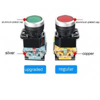 China Self-reset button switch LA38-11BN, flat button self-locking type, silver point, power supply hole 22mm, one open and one closed for sale