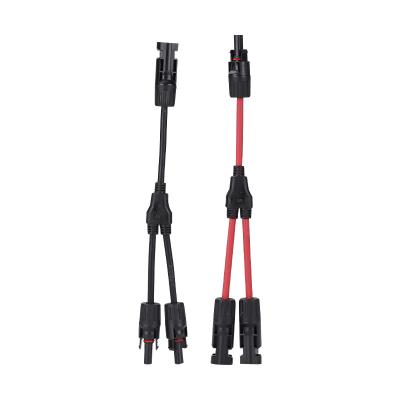 China Y-type 3-way 1000V 6mm² MC4 photovoltaic connector for solar panel parallel connection, capable of splitting a solar panel into two for sale