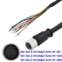 China MV-IDA-E-M12A8pF-RJ45-HF-30m is compatible with Hikvision Robot M12 Gigabit Industrial Line for sale
