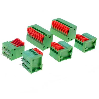 China KF141V/R spring type screw free terminal block 2.54mm spacing spring splicing terminal connector for sale