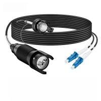 China Outdoor TPU Field Single Mode Armored Optical Cable Assembly with Three Ring Ferrule and Metal Aeronautical Head Interface for sale
