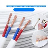 China Sheath wire, pure copper wire, 2-core 1.5/2.5/4/6 square meter household power cable, parallel wire, white flexible wire for sale