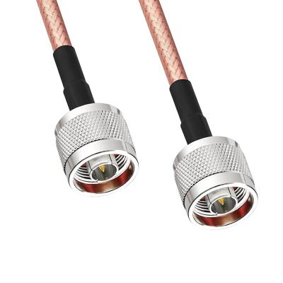 China RG142 double-layer braided coaxial RF cable assembly N-type revolving N-type public extension line double shielded high-frequency line for sale