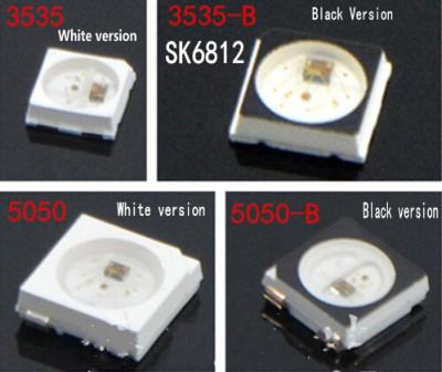 China Individually Addressable SK6812 Mini 3535 5050 SMD Digital RGB Full Color LED Chip Pixels White/Black for sale