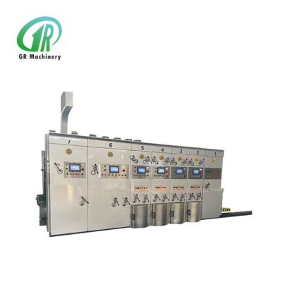 China Automated 4 Colours Corrugated Carton Flexo Printing Machine Slotting Die Cutting for sale
