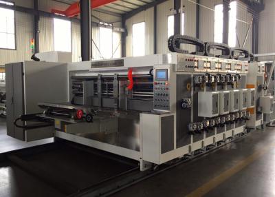 China Alloy Grinding Gear Automatic Vacuum Feeder Flexo Printer Slotter Machine / Carton Box Making Machine for sale