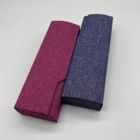 China Lycra Cuboid Purple Foldable Sunglasses Case Fasionable Customized Logo for sale