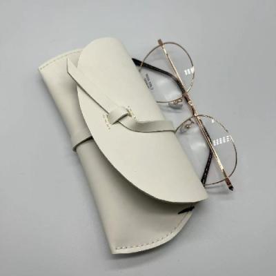 China Soft Leather Multicolor Reading Glasses Case Durable With Strap 17*7.2 *1CM for sale