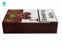 China Red Glassy Cardboard Cigarette Cases Shisha Cases UV Stamping And Foil Printing for sale