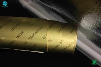 China Embossing Logo Company Name Gold Rubbing Cigarette Aluminium Foil Paper Metalizing Laminated Length 1500m for sale