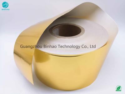 China Cigarette Golden Bright Aluminium Foil Paper No Scratches Oil Pollution Elongation Rate 1% / Min for sale