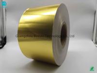 China Cigarette Golden Bright Aluminium Foil Paper No Scratches Oil Pollution Elongation Rate 1% / Min for sale