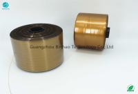 China Long Adhesive BOPP / PET  Chocolate Tear Strip Tape Gold Line Color 1.6mm for sale