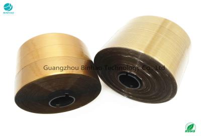 China Long Adhesive BOPP / PET  Chocolate Tear Strip Tape Gold Line Color 1.6mm for sale