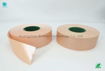 China Tobacco Filter Paper Pink Color Printed 64mm Width King Size Pearl Oil Surface for sale