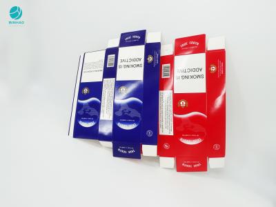 China Harmless Red Blue Cigarette Packaging cardboard Box With Personalized Design for sale