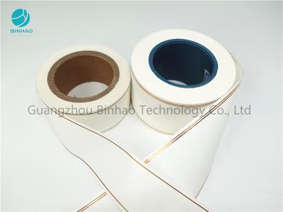 China Cigarette Filter Rod Wrapping 52 Mm White Golden Line Tipping Paper for sale