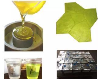 China Concrete Stamp Stone Casting by Polyurethane Rubber Liquid Yellow White Material for sale