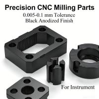 China Precision CNC Milling Parts with 0.005-0.1 mm Tolerance and Black Anodized Finish for Aluminum Machining for sale