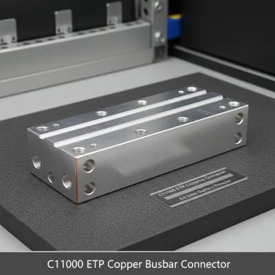 China CNC Machined C11000 ETP Copper Busbar Connector with 0.02mm Surface Flatness and Tin Plating for Energy Storage Systems for sale